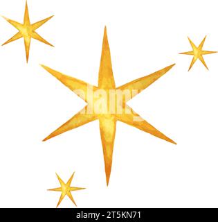 Simple Golden Star Watercolor Illustration Stock Vector Image & Art - Alamy