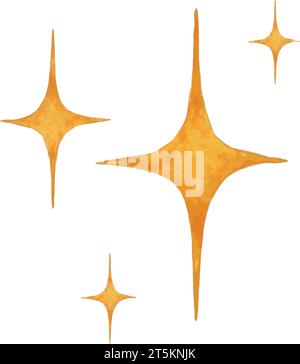 Simple Golden Star Watercolor Illustration Stock Vector Image & Art - Alamy