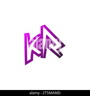 KR Premium emblem logo initial esport and gaming design concept Stock ...