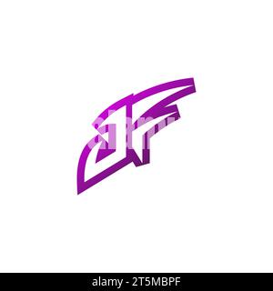 JF Premium emblem logo initial esport and gaming design concept Stock ...