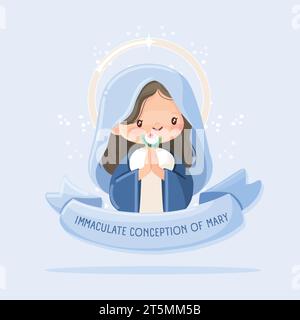 Feast of the Immaculate Conception vector illustration. Virgin Mary ...
