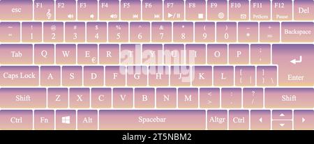 Vector modern qwerty Keyboard Layout Stencil cut. flower pattern ...
