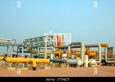 crude oil processing and transmission equipment, closeup of photo Stock ...