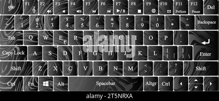 Vector modern qwerty Keyboard Layout Stencil cut. Daisy background Stock Vector Image & Art - Alamy