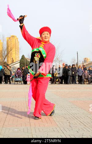 traditional Chinese style yangko dance props, closeup of photo Stock ...