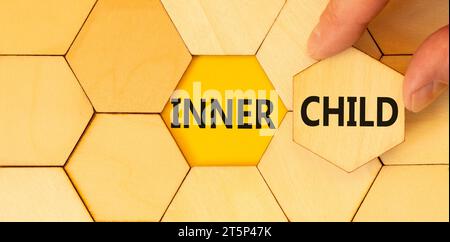 Inner child symbol. Concept words Inner child on beautiful black yellow ...