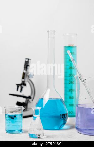 Front view of flask science concept Stock Photo - Alamy