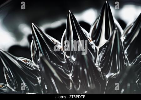 Ferrofluid black spikes. Reaction to a magnetic field Stock Photo - Alamy