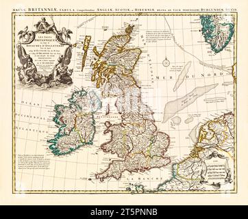 Old map of British Isles. By L'Isle, publ. in Amsterdam, 18th century ...
