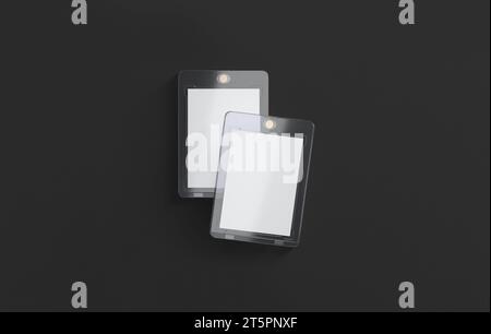 Blank transparent plastic magnetic trading card mockup, top view Stock ...