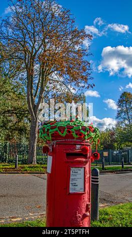Remembrance Day, Post box topper Stock Photo - Alamy