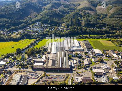 Aerial photo, Novelis Deutschland GmbH aluminum supplier, housing ...