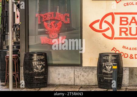 Teeling whiskey logo as advertisement seen at the Irish pub Bar Rua ...