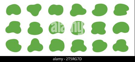 Organic blob shape, abstract green color amoeba, irregular fluid ...