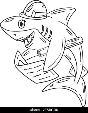 Engineer Shark Coloring Page for Kids Stock Vector Image & Art - Alamy
