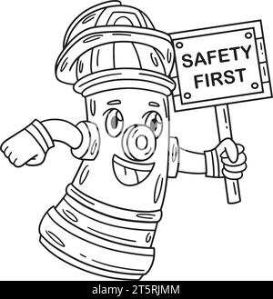 Firefighter Fire Hydrant Coloring Page for Kids Stock Vector Image ...