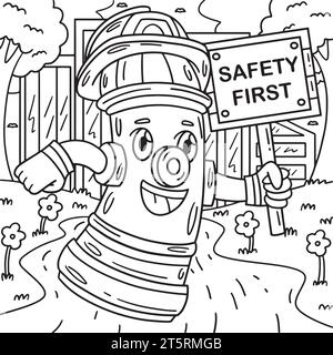 Firefighter and Fire Hydrant Coloring Page Stock Vector Image & Art - Alamy
