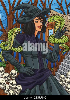 Halloween Snake Tamer Cartoon Colored Clipart Stock Vector Image & Art ...