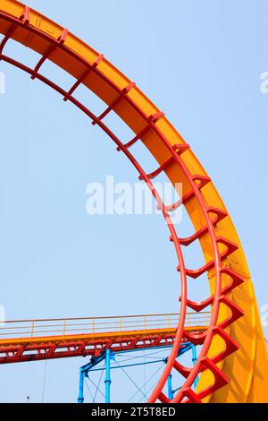 Roller coaster circular orbit, closeup of photo Stock Photo - Alamy