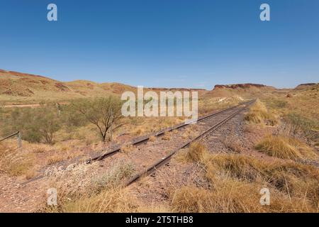 Disused railway line through the Pilbara, a mining region in Western ...