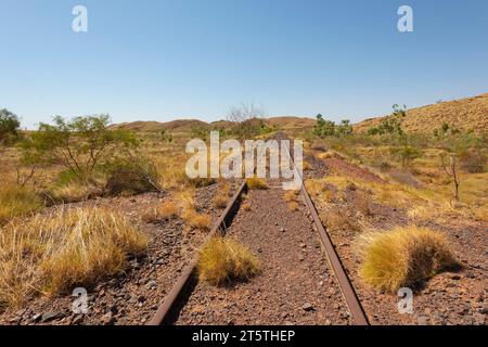 Disused railway line through the Pilbara, a mining region in Western ...