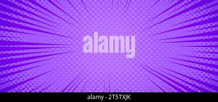 Purple radial dotted comic background. Speed lines wallpaper with pop ...