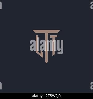 Initials LT shield logo design, creative monogram logo inspiration vector graphic Stock Vector ...