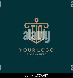 IO monogram logo initial with shield guard shape design ideas Stock ...