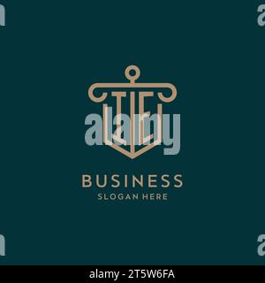 IE Logo monogram with shield shape designs template vector icon modern ...