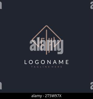 FH initial monogram logo with rectangle style design ideas Stock Vector ...