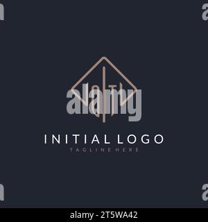 OT initial monogram logo with rectangle style design ideas Stock Vector ...