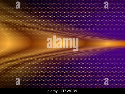 Small golden dots abstract technology graphic design. Bronze geometric futuristic background ...