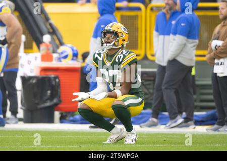 Green Bay Packers cornerback Carrington Valentine (24) reacts during an ...