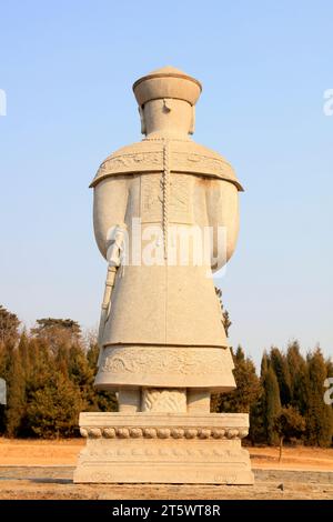 Ancient Chinese stone statues of civil servants Stock Photo - Alamy