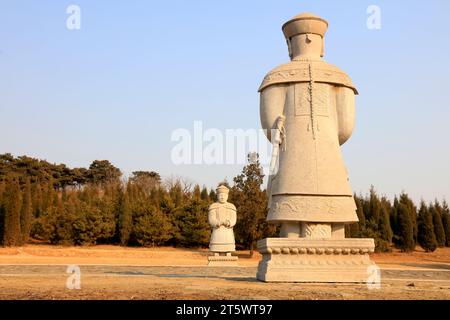 Ancient Chinese stone statues of civil servants Stock Photo - Alamy