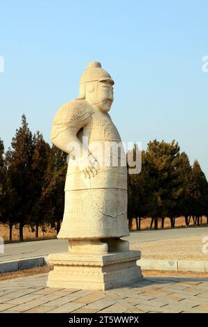 Ancient Chinese general stone carving Stock Photo - Alamy