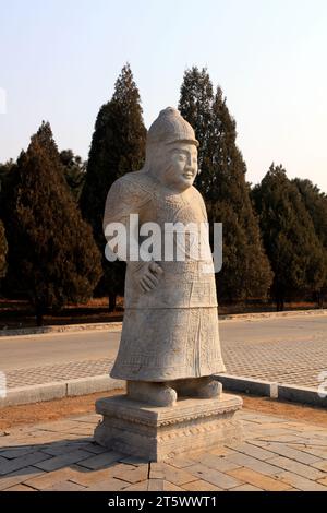Ancient Chinese General Armor Stone Carving in the Eastern Tombs of the ...