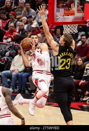 Chicago Bulls guard Zach LaVine (8) in the first half of an NBA ...