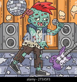Zombie Rocker Cartoon Colored Clipart Illustration Stock Vector Image ...