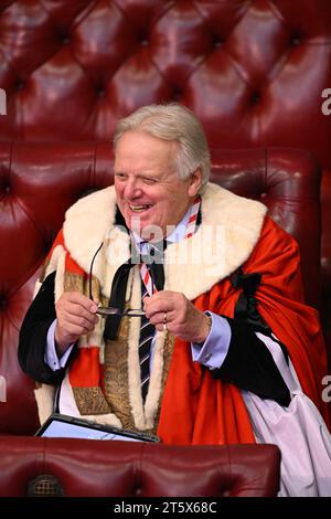 Lord Michael Grade awaits the start of the State Opening of Parliament ...
