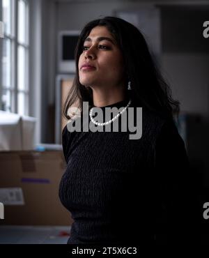 Paris, France. 15th Apr, 2022. Michael Bunel/Le Pictorium - Rima Hassan ...