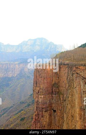 GuoLiang Red Rock Canyon cliffs, China Stock Photo - Alamy