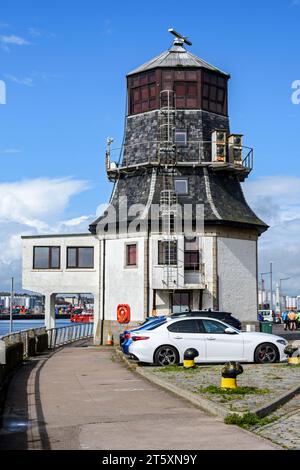Pocra Quay Aberdeen with lighthouse Stock Photo - Alamy