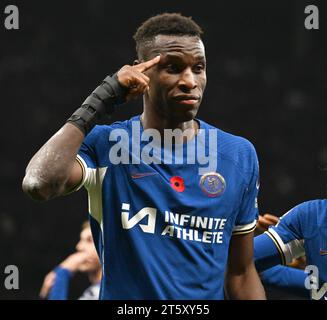 Nicolas Jackson of Chelsea FC celebrates after scoring a goal as Romain ...