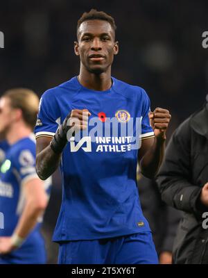 Nicolas Jackson of Chelsea FC celebrates after scoring a goal as Romain ...