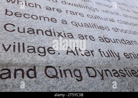 English letters carved in the marble slabs, beijing, China Stock Photo ...