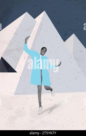 Composite collage of cheerful person black white gamma sit couch have ...