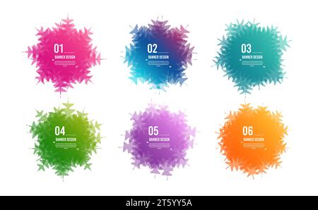 Colorful twisted banners. Overlay colors shape art design. Abstract ...