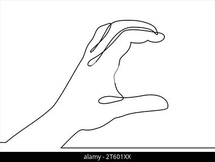 Hand showing something sign. Continuous one line art drawing style ...