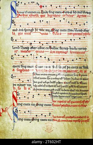 . English: British Library Manuscript Harley 913, fol 3r. Mid-14th ...